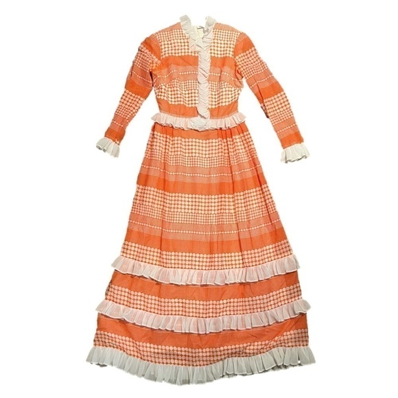Miss Elliette | Dresses | Rare Vintage 7s Miss Elliette Orange Polka ...